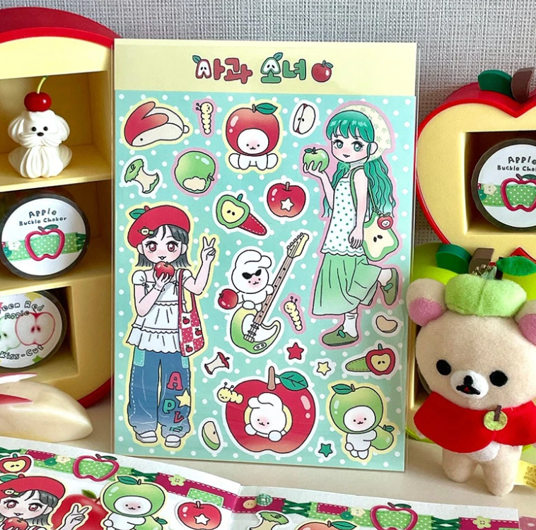 Ato and Bandi Apple Girls sticker b694 – Wacky Mail Pop